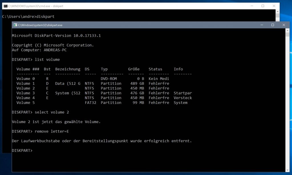 OEM Partition nach Windows 10 1803 Update verstecken | Andreas Mariotti